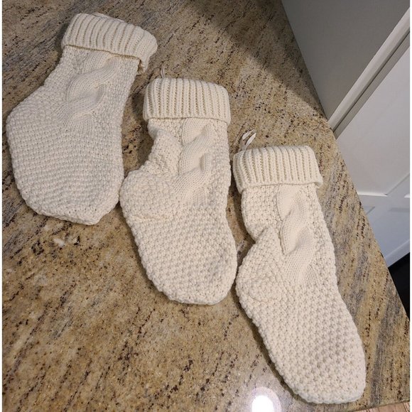 unknown | Holiday | Set Of 3 Ivory Cable Knit Hanging Christmas ...